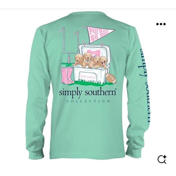 Simply Southern | Tops | Simply Southern Tshirt M Puppies Golden ...